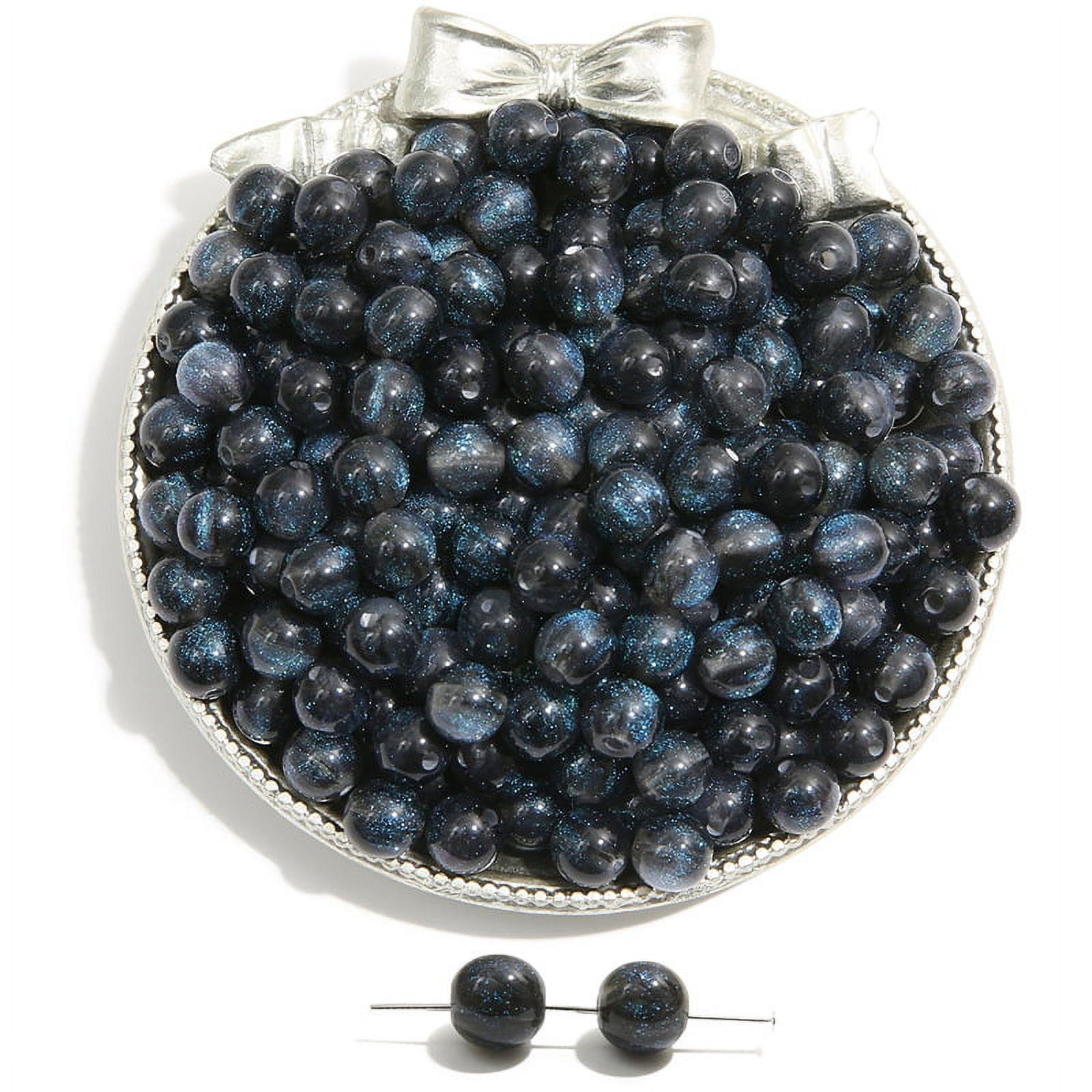 Kisor 100 Pcs 10 mm Resin Starry Quicksand Round Beads DIY Beading ...