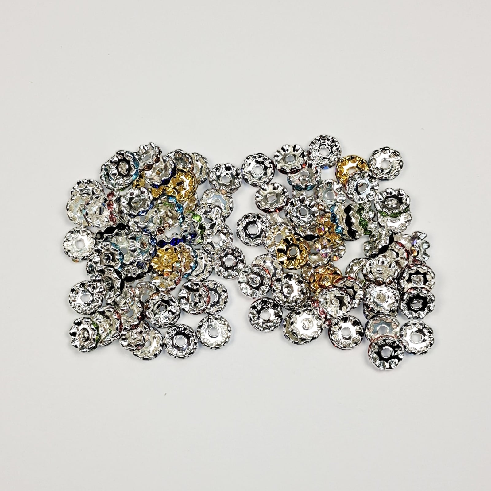 Kisor 100 Pieces Rhinestone Shiny Spacer Beads, 12mm Spacer Loose Beads ...