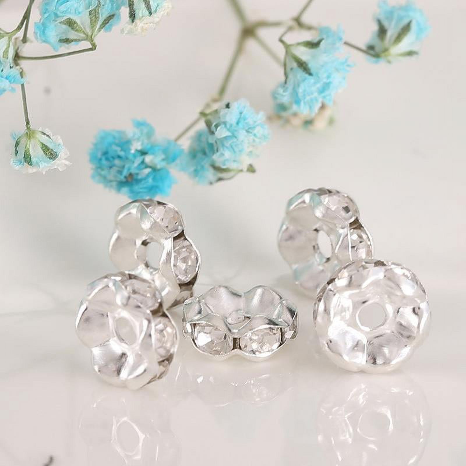 Kisor 100 pcs 10mm Rhinestone Spacer Beads Faux Crystal Diamond Beads ...