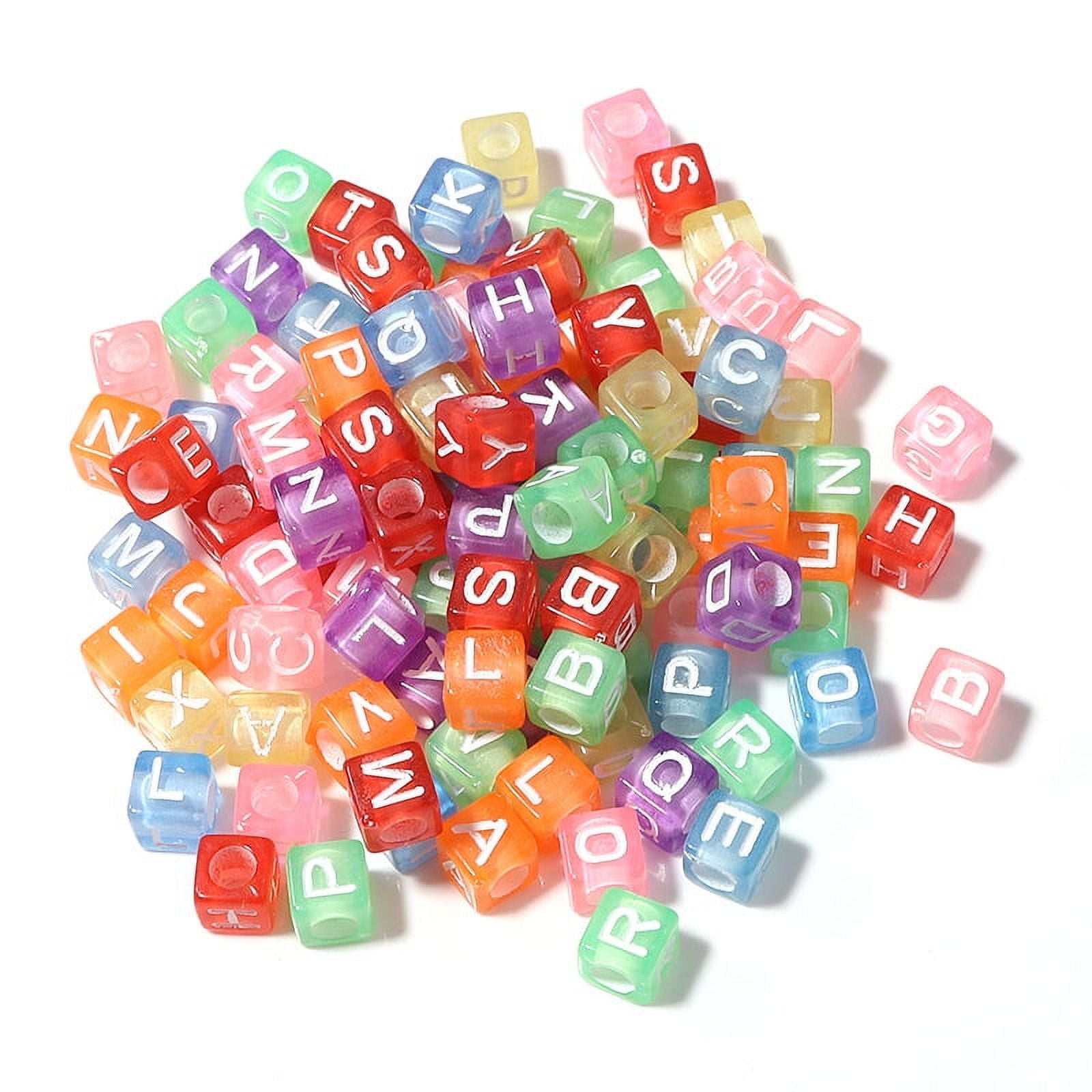 Kisor 1000 PCS 6*6mm Square Acrylic Letter Beads for DIY Jewelry Craft ...