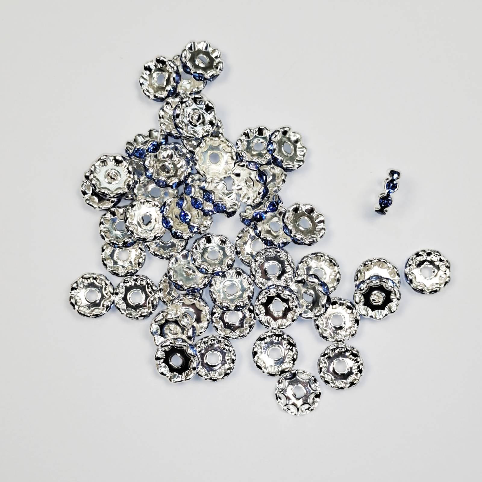 Kisor 100Pcs/bag 12mm Rhinestone Spacer Beads with 3.5mm Hole ...