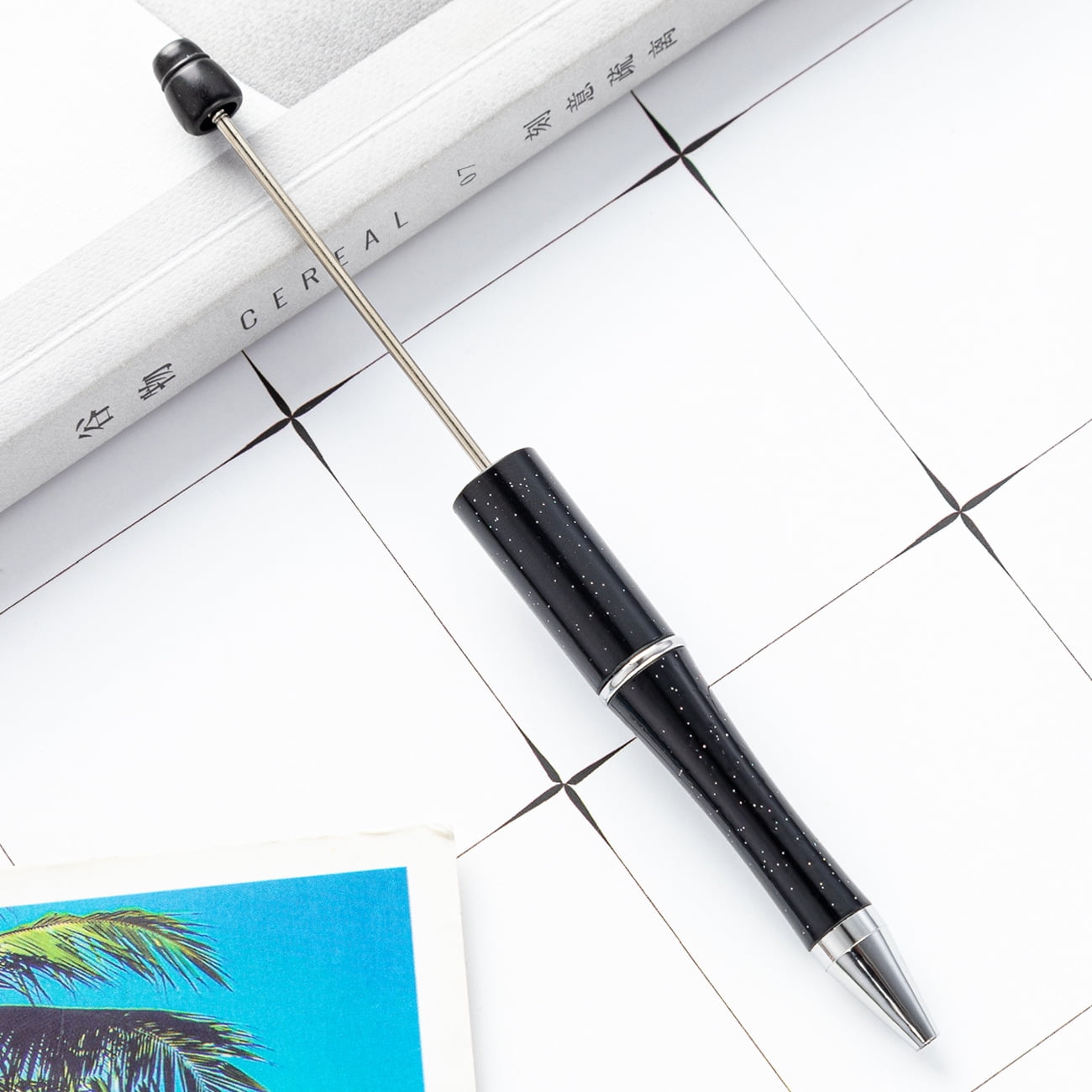 Kisor 10 Pieces Beadable Pen, Bead Ballpoint Pen, Black Ink Rollerball ...