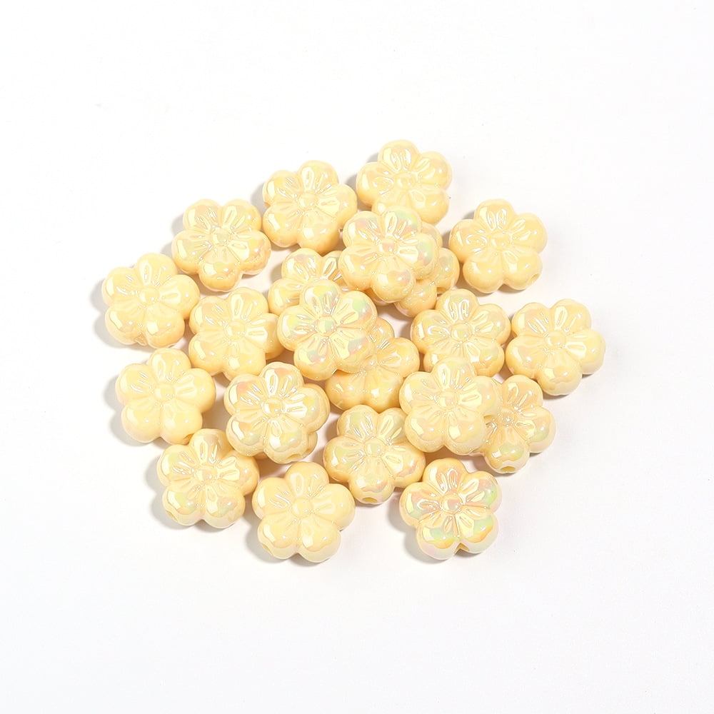 Kisor 20Pcs Acrylic Flower Beads, Flower Shape Beads for Jewelry Making ...