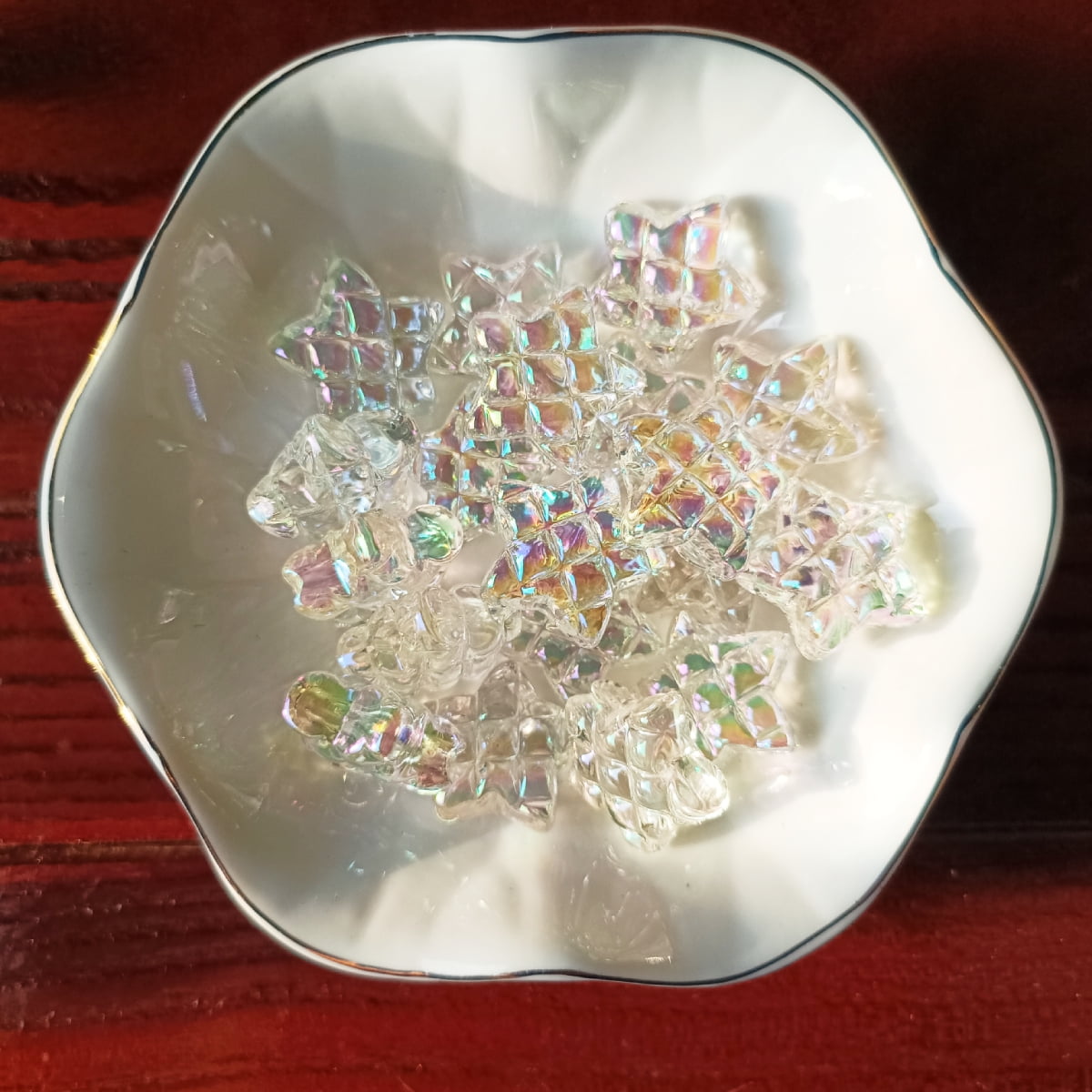 Kisor 20Pcs Acrylic Star Five Pointed Beads, 21mm UV Plating Acrylic ...