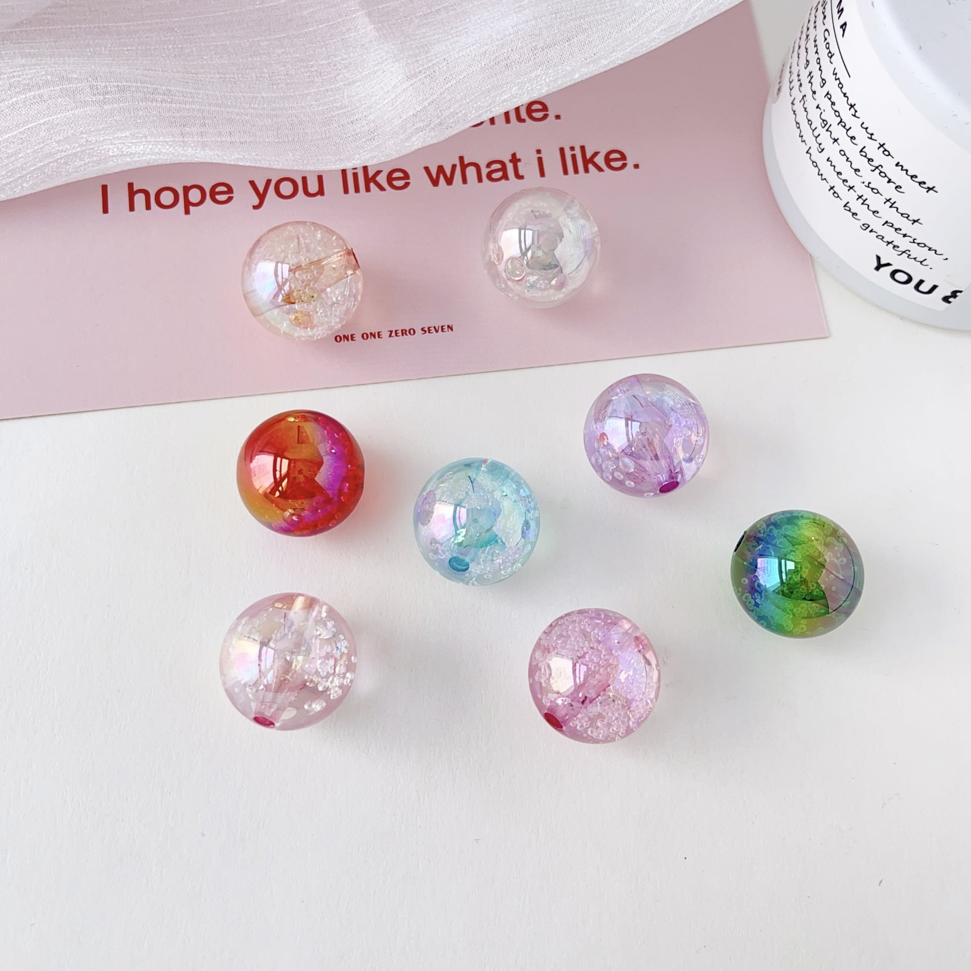 Kisor 20Pcs Shiny UV Plating Acrylic Beads for DIY Beading Hairband ...