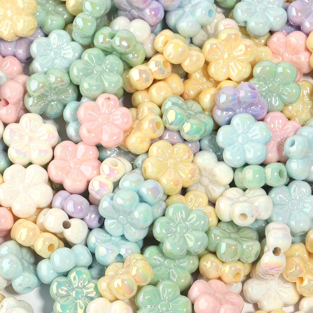 Kisor 20Pcs UV Plating Acrylic 22mm Acrylic Flower Beads, Flower Shape ...