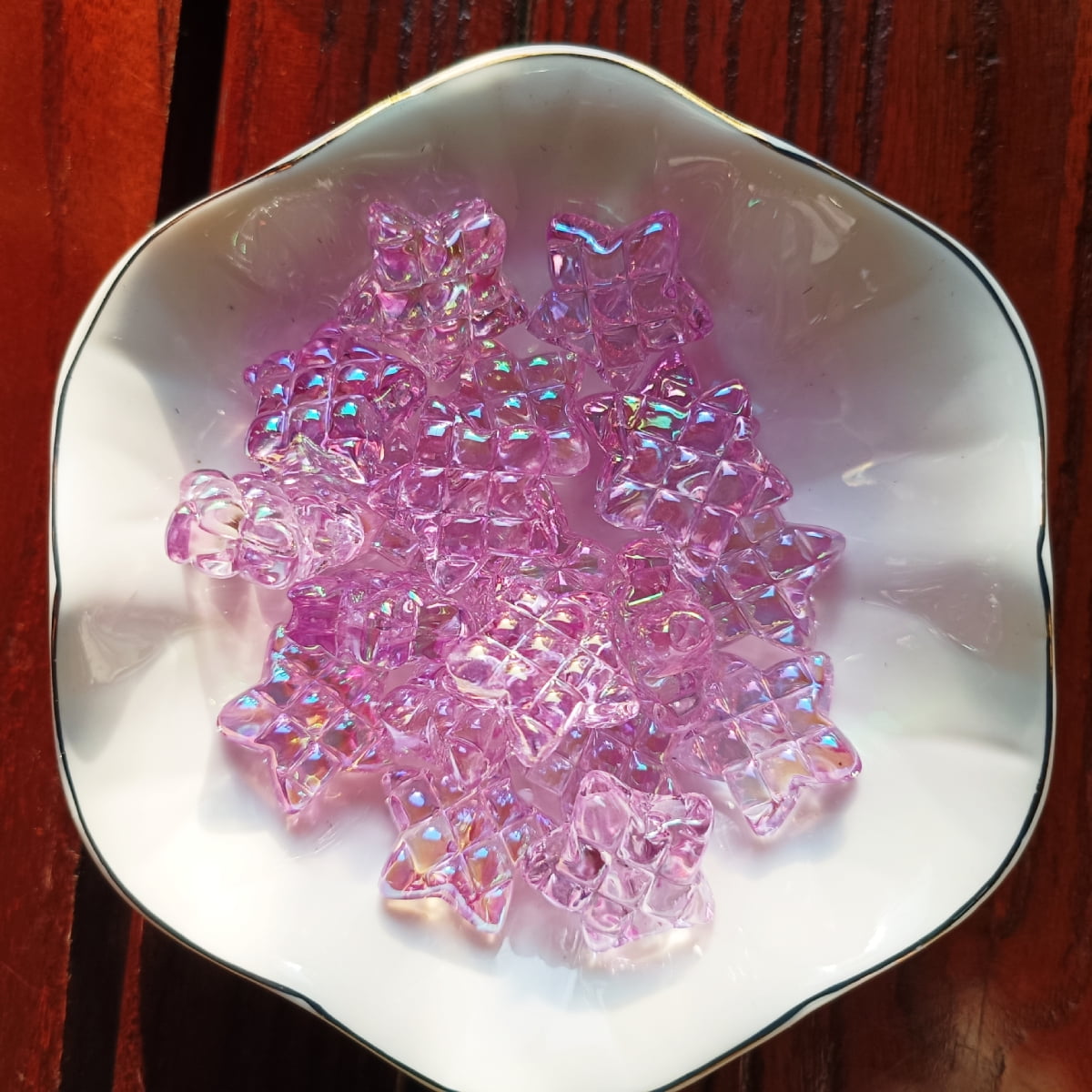 Kisor 20pcs UV Plating Acrylic Beads, 21mm Shiny Acrylic Star Beads ...