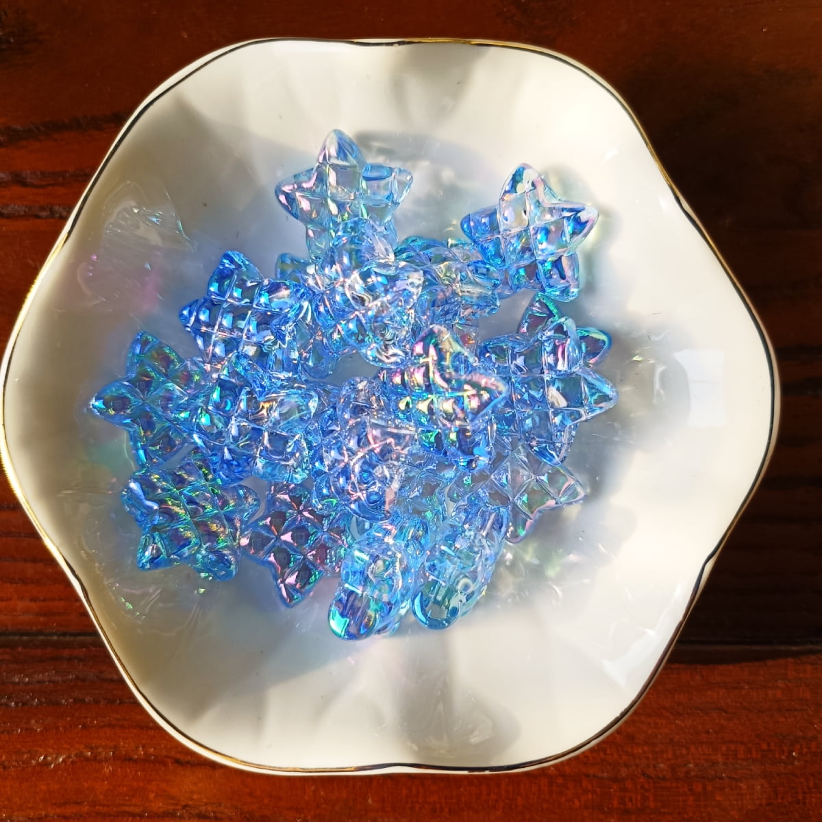 Kisor 20pcs UV Plating Acrylic Beads, 21mm Shiny Acrylic Star Beads ...