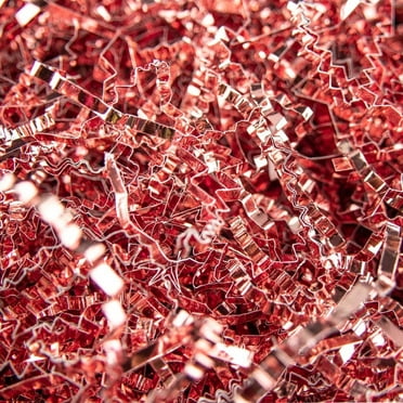 UNIQOOO 1 LB Metallic Iridescent Pink Crinkle Paper Shredded Filler ...