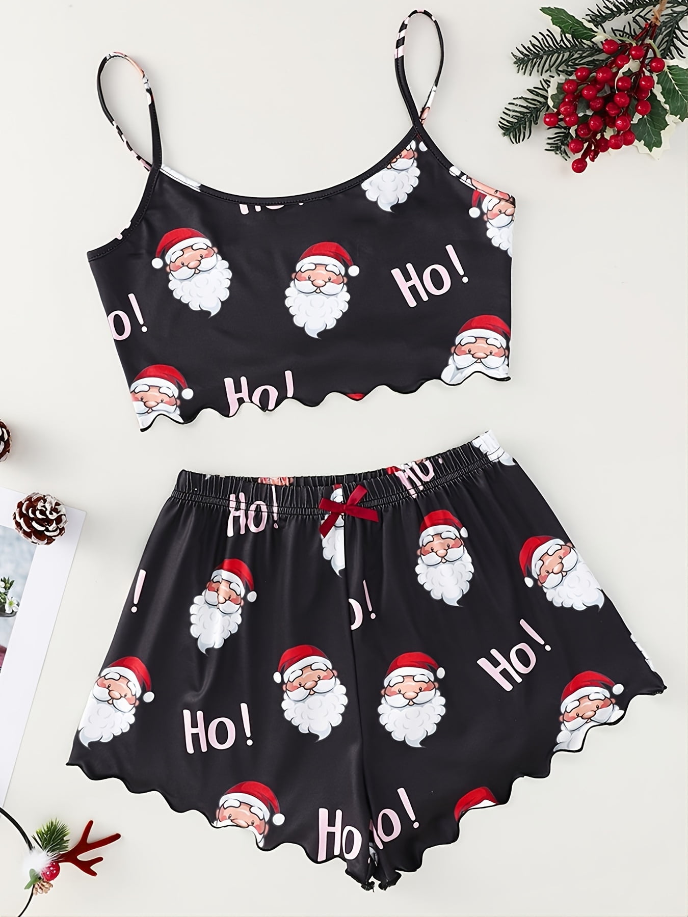 Kisor Women's Print Cami Pajama Set Cute Pj Christmas Print Sets ...