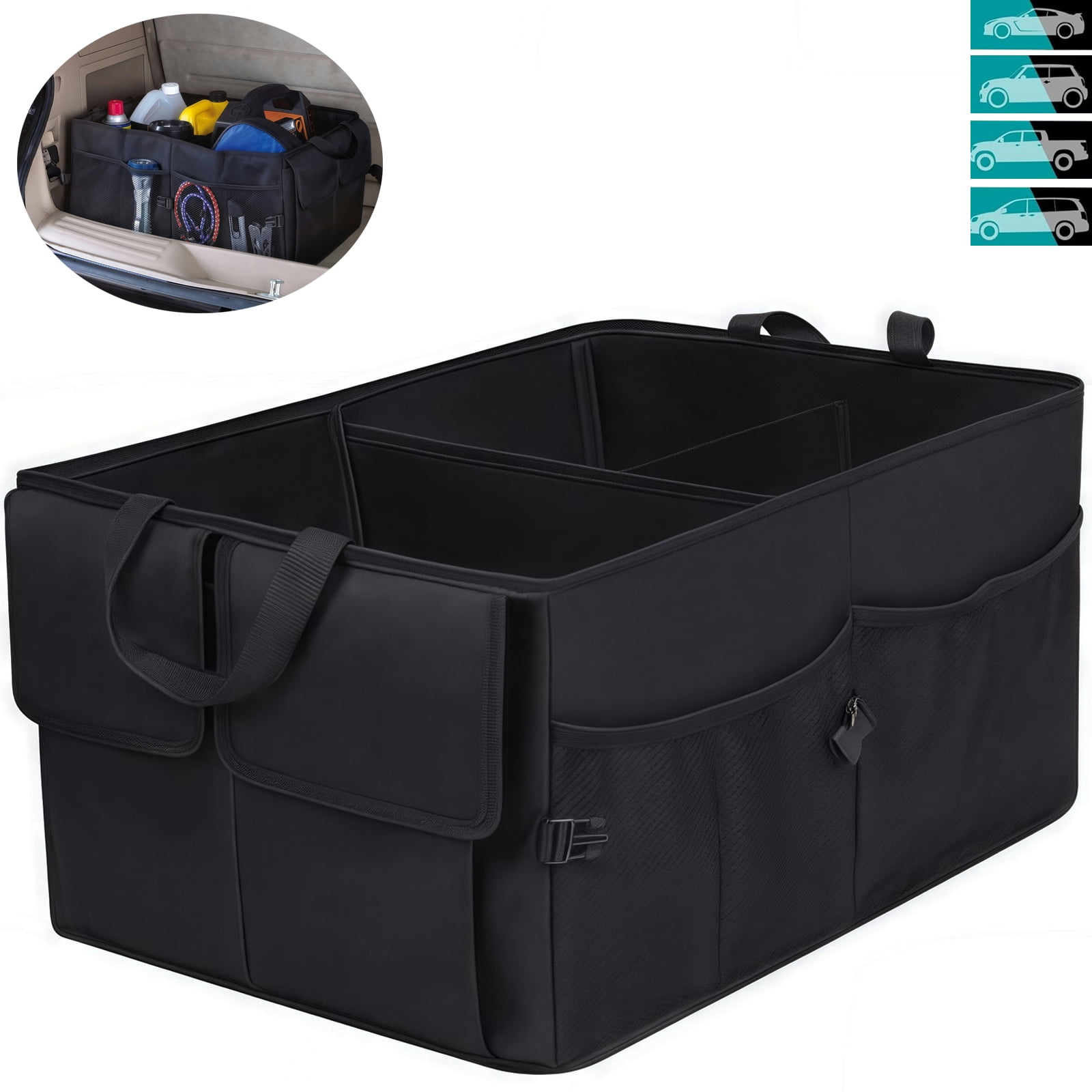 Kisportee Car Trunk Organizer for SUV - Large Capacity Trunk Organizers ...