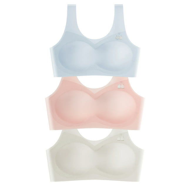 Kisrais 3 Pack Womens Seamless Bras Comfort Wireless Invisible