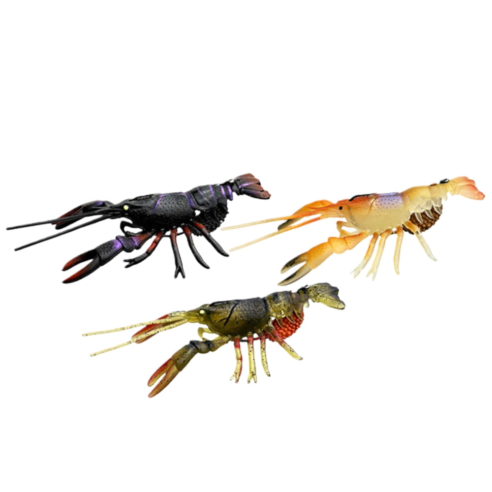 Kisronda Bass Fishing Bait Realistic Crawfish Fishing Lure Kit 3 Pieces ...