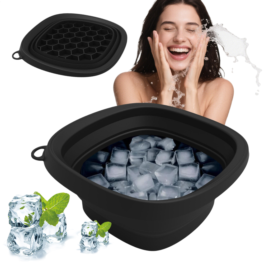 Kisronda Face Ice Bath Silicone Facial Bowl for Face Ice Bath Reusable ...