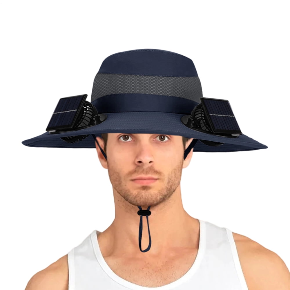 Kisronda Hat with Solar Fans Sun Hat with Fans Solar Power Rechargeable ...