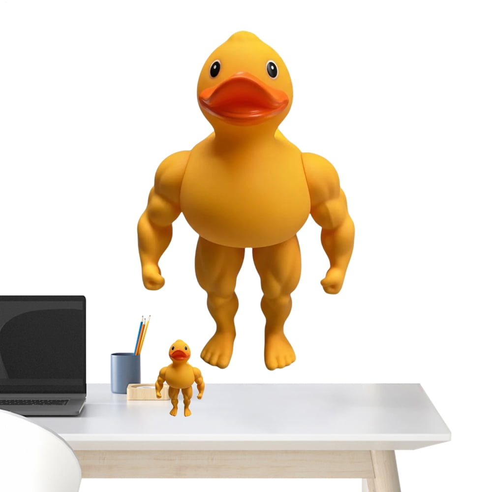 Kisronda Muscle Duck Statue Animal Buff Duck Figurine Decorative 3D ...