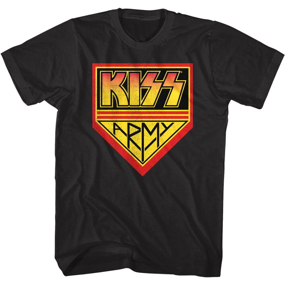 Kiss Army Fan Club Logo T Shirt Black Hard Rock Band Heavy Metal ...