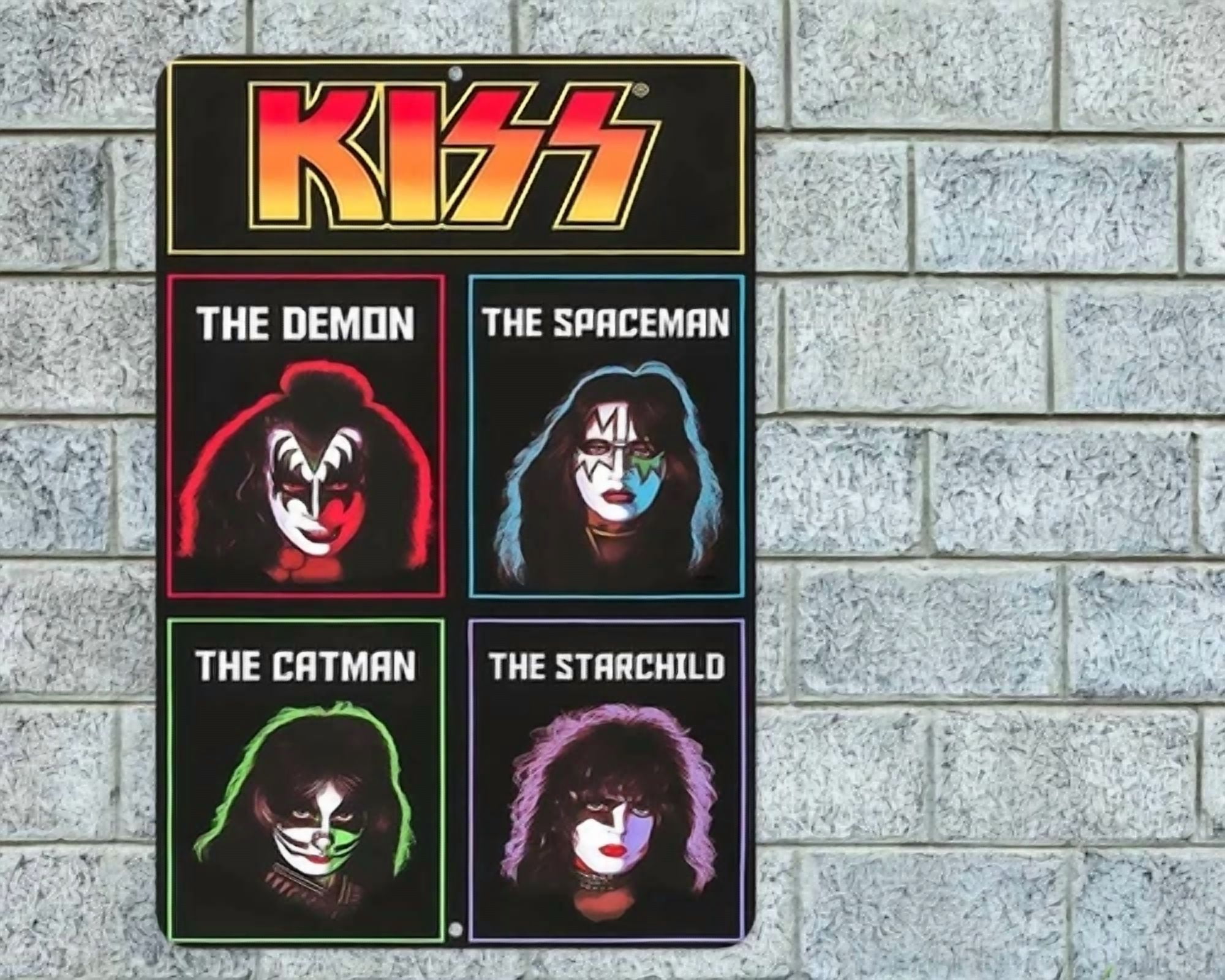 Kiss Band Sign Aluminum Metal 8X12 Garage Man Cave Classic Rock Concert ...