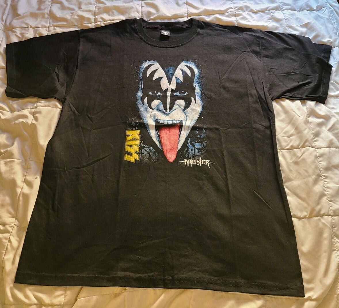 Kiss Band T-Shirt Red Tongue Black Tee Kizz - Walmart.com