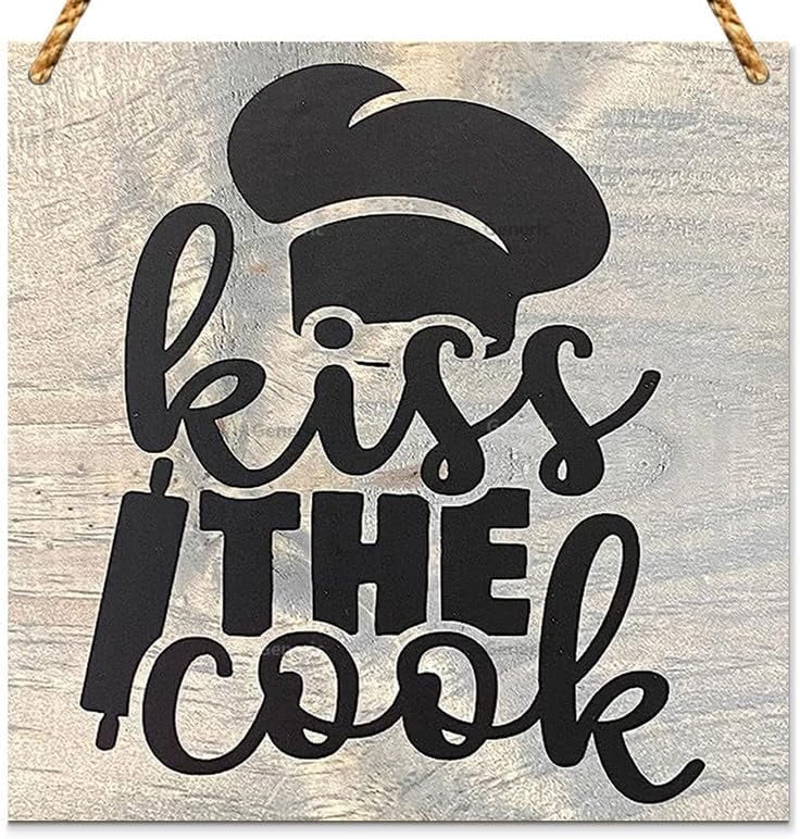 Kiss Chef Wood Signs Farmhouse Kitchen Farmhouse Decor Wood Signs Wood ...