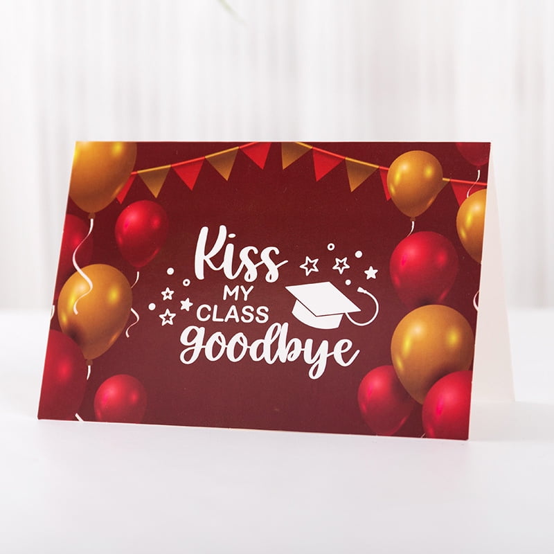 Kiss My Class Goodbye Graduation Card – Fun Design with Balloons and ...