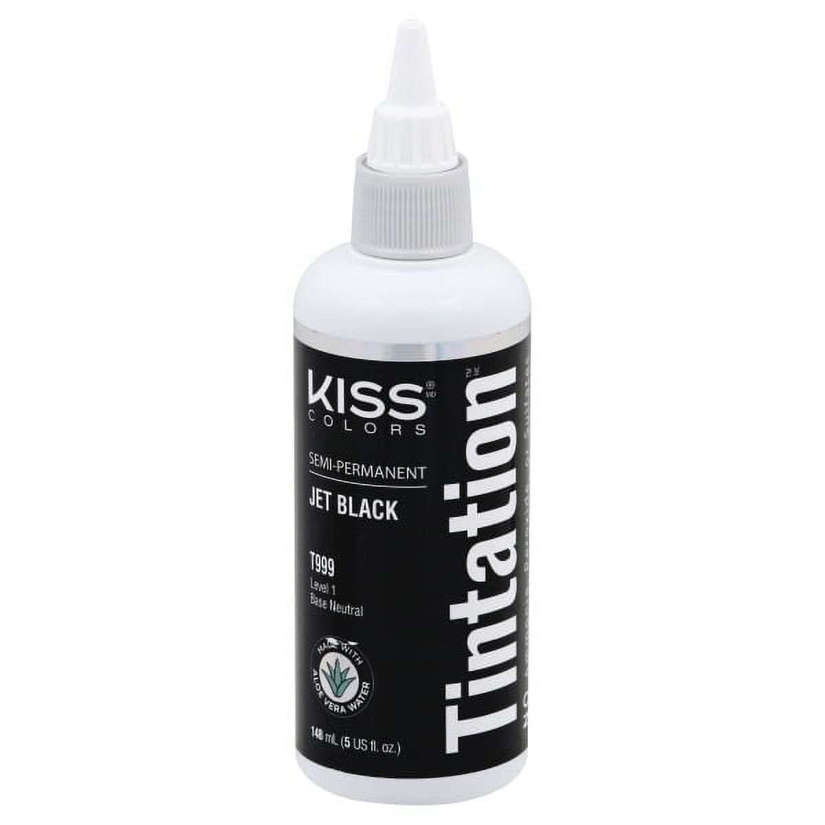 Kiss Colors & Care Tintation Semi-Permanent Hair Color Dye - JET BLACK ...