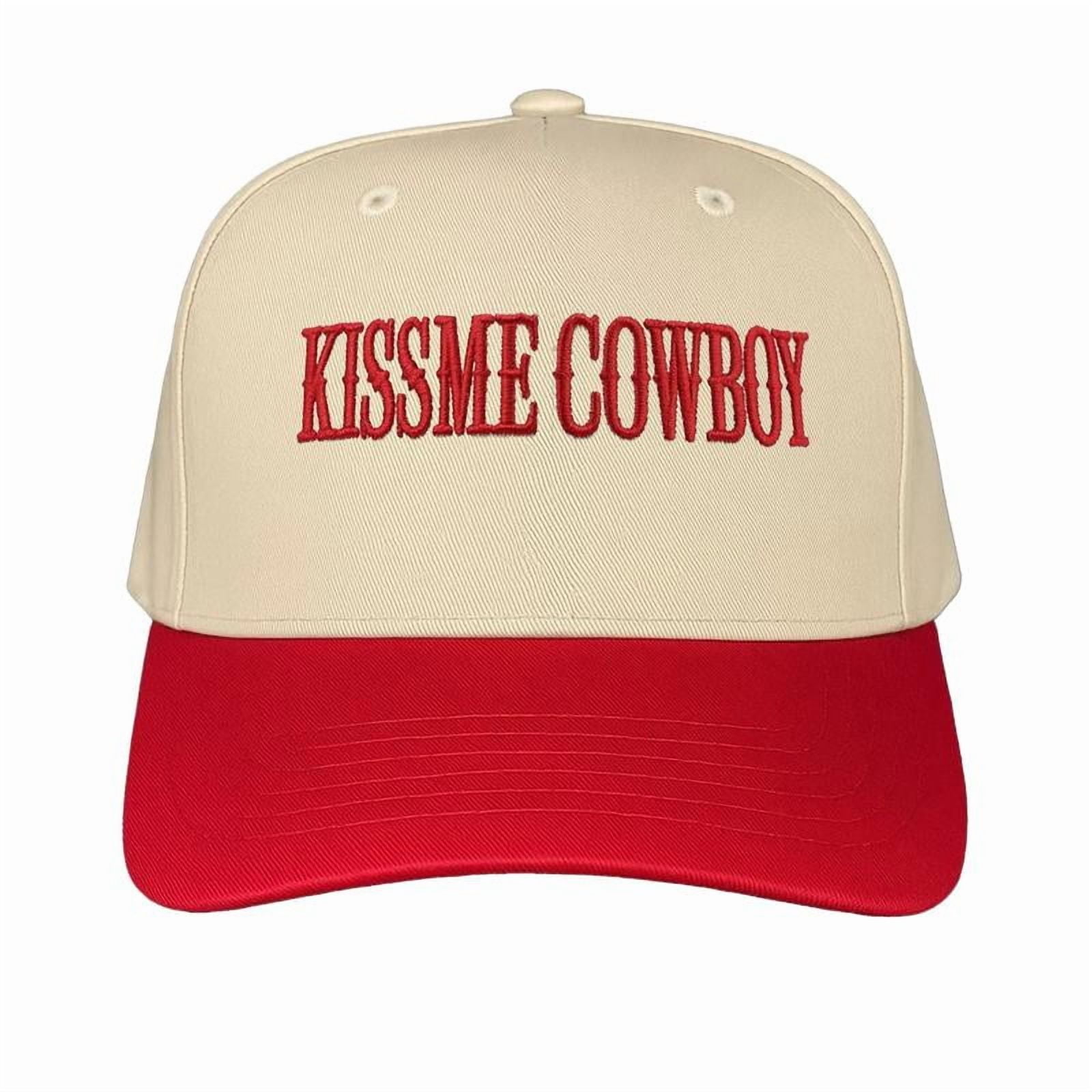 Kiss Me Cowboy Embroidered Trucker Hat, Adjustable Snapback Cap for ...