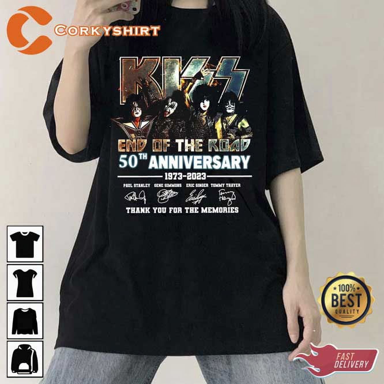 Kiss End Of The Road 50th Anniversary 1973-2023 Signatures T-shirt ...