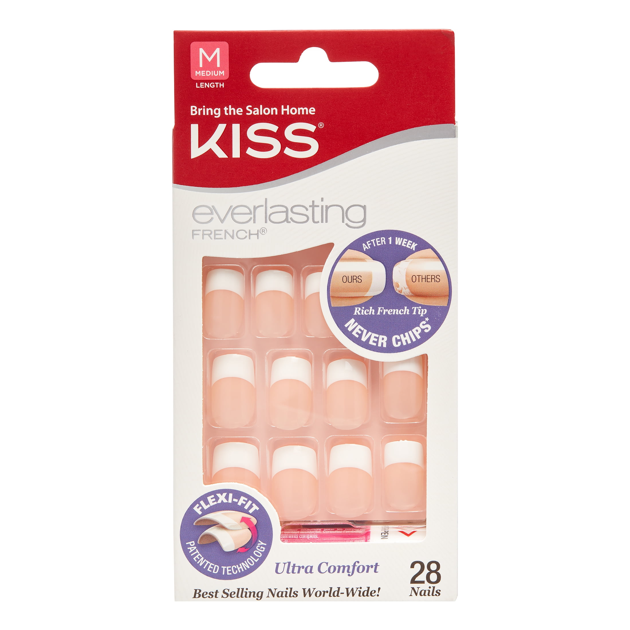 Kiss Everlasting French Nails - DIY Kit, Flexi-fit Tech, Ultra Comfort ...