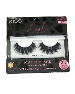 Kiss Eyelashes Lash Couture Matte Black Faux Mink Collection 86847 ...
