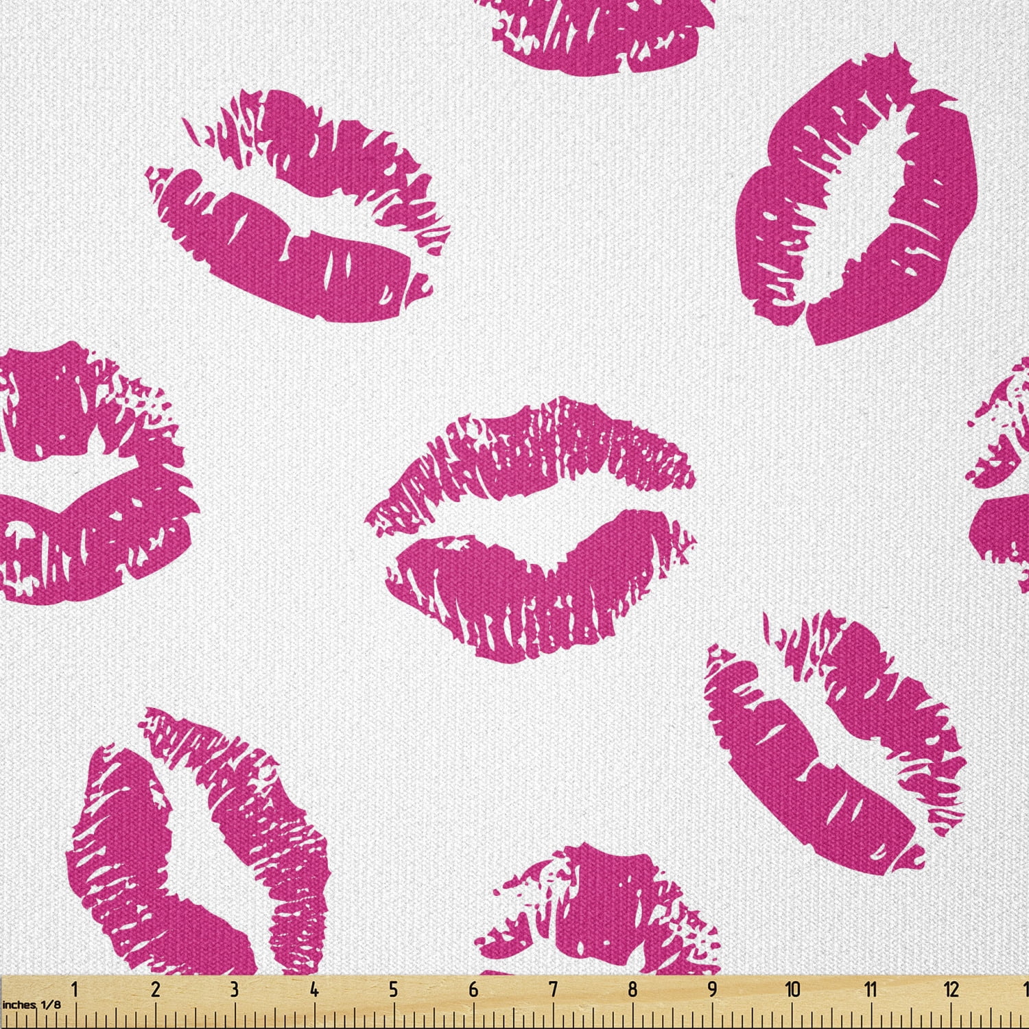 Kiss Fabric by The Yard, Vibrant Colored Lipstick Kiss Print Smooch ...