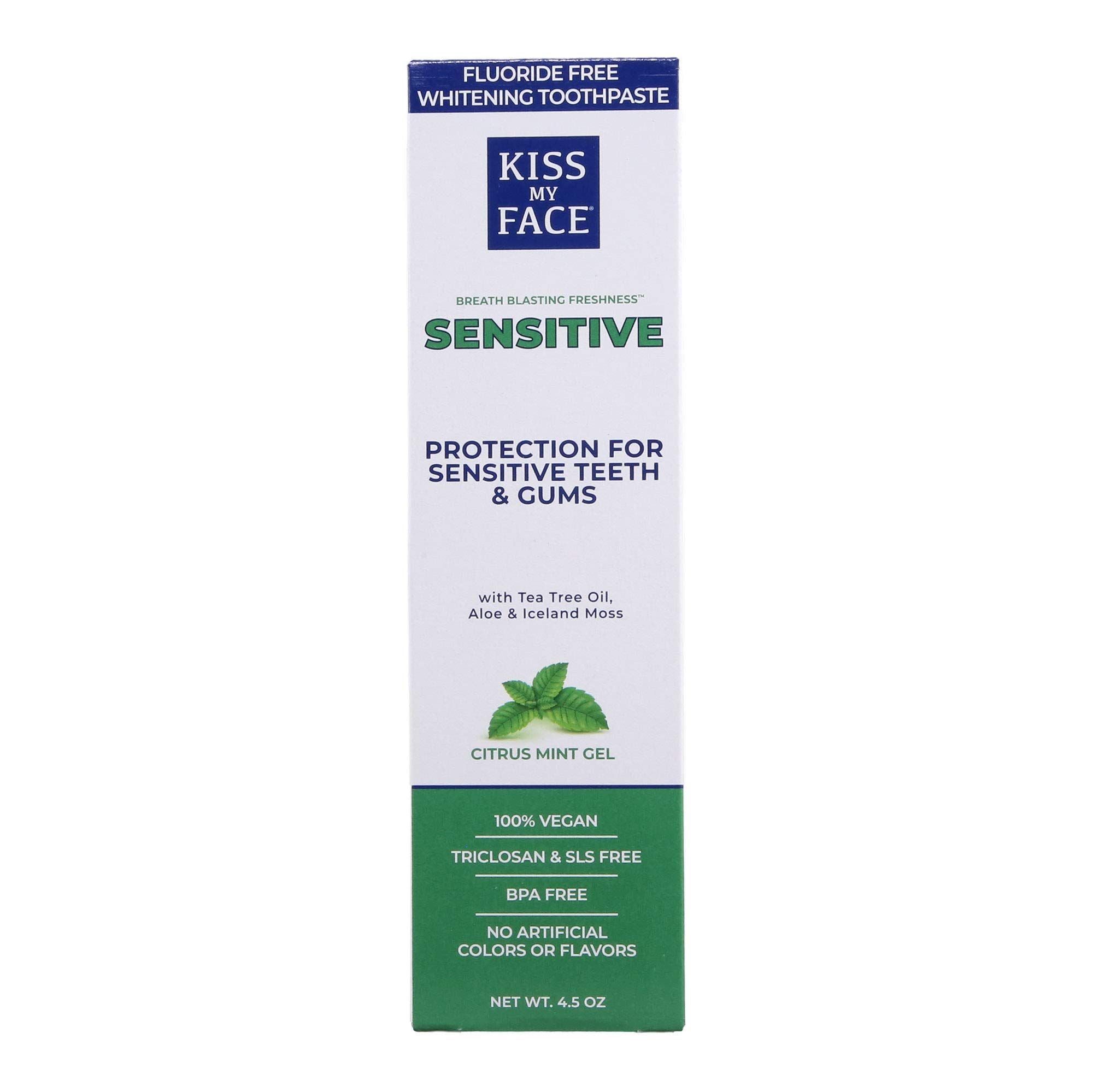 Kiss My Face Sensitive Citrus Mint Gel Toothpaste, Reduces Sensitivity ...