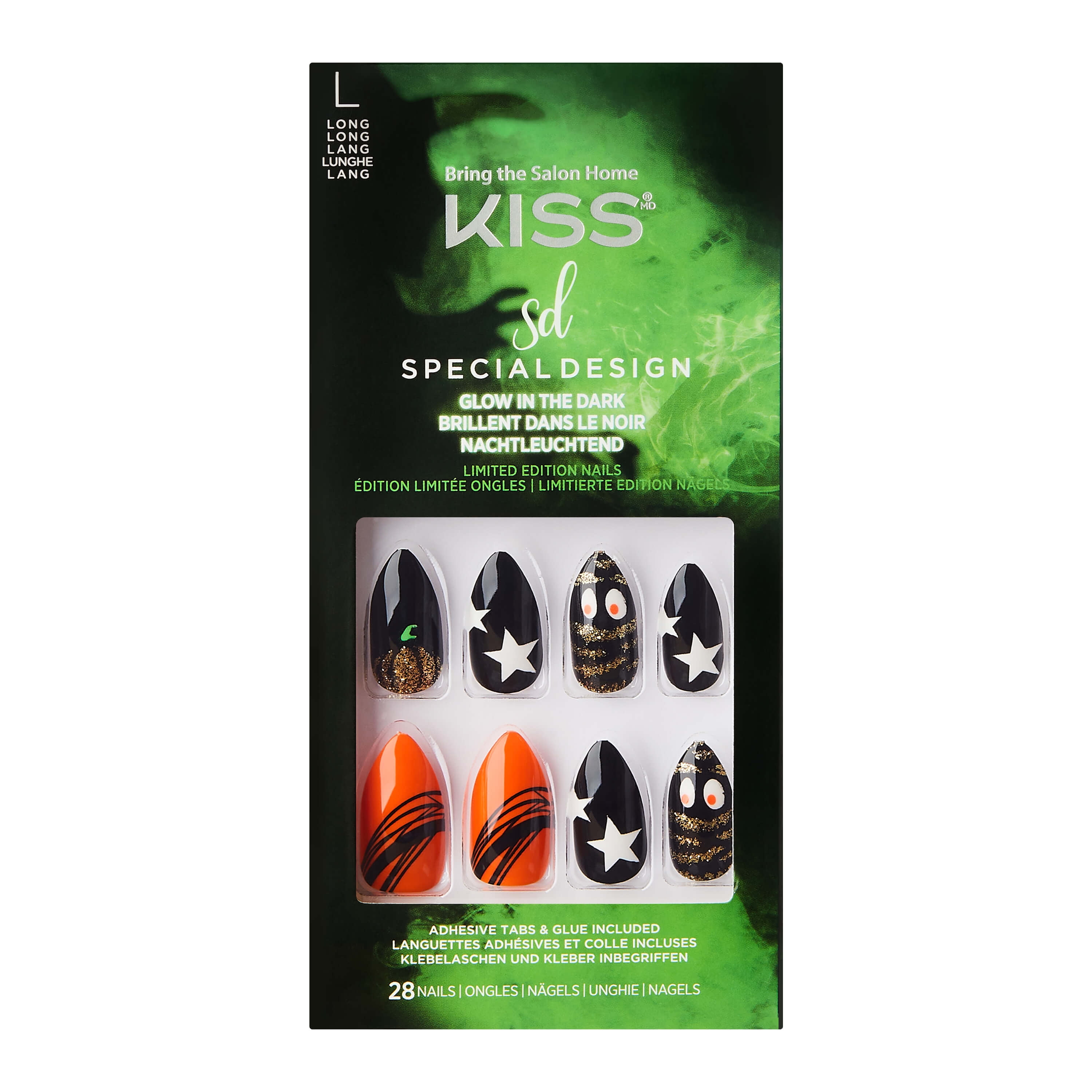 KISS Mini Press-On Long Gel Halloween Design Nails - Crazy Train ...