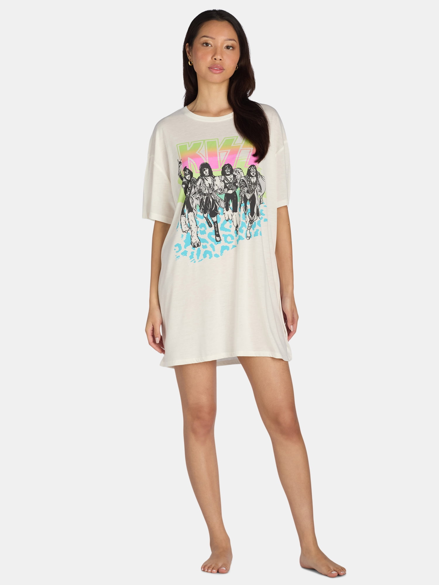 Kiss Juniors Sleep Graphic Tee - Oversized & Soft - Walmart.com