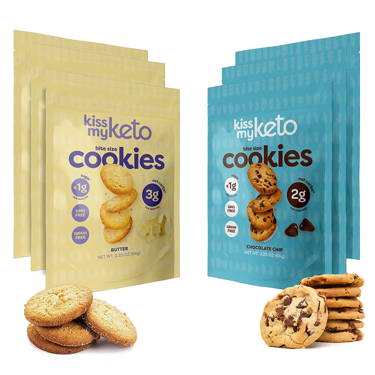 Kiss My Keto Cookies Variety Pack – 2g Net Low Carb Cookies, Almost ...