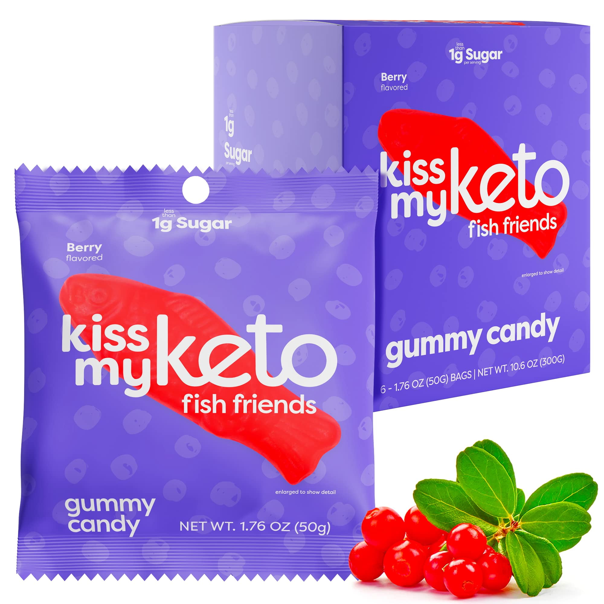 Kiss My Keto Sugar BCF26 Free Gummies, Gummy Fish 6-Pack - Satisfy ...