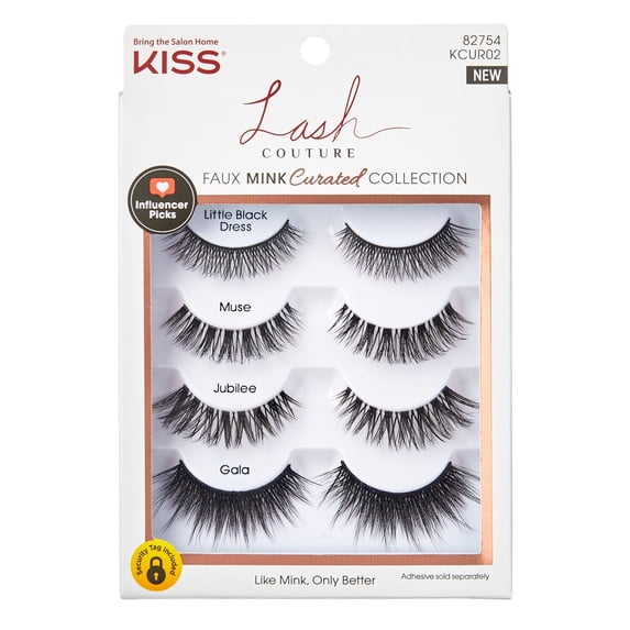 Kiss Lash Couture Faux Mink Curated Collection 4-Pairs (Pack of 2 ...