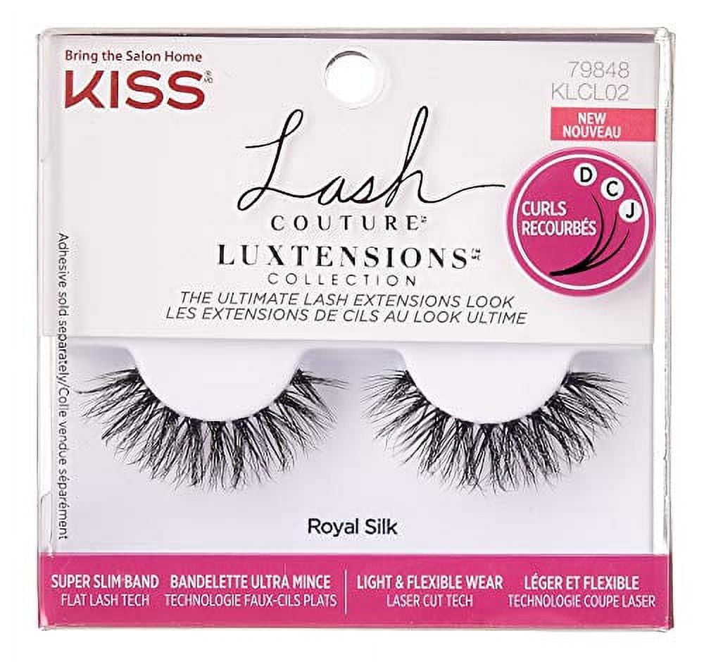 Kiss Lash Couture Luxtensions Royal Silk Eyelashes, 1 Pair - Walmart.com