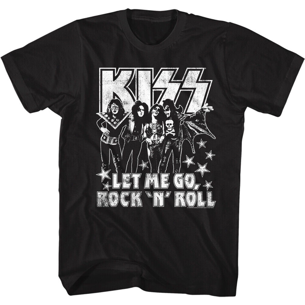 Kiss Let Me Go Rock N Roll Men's T Shirt Metal Music Band Concert Merch ...