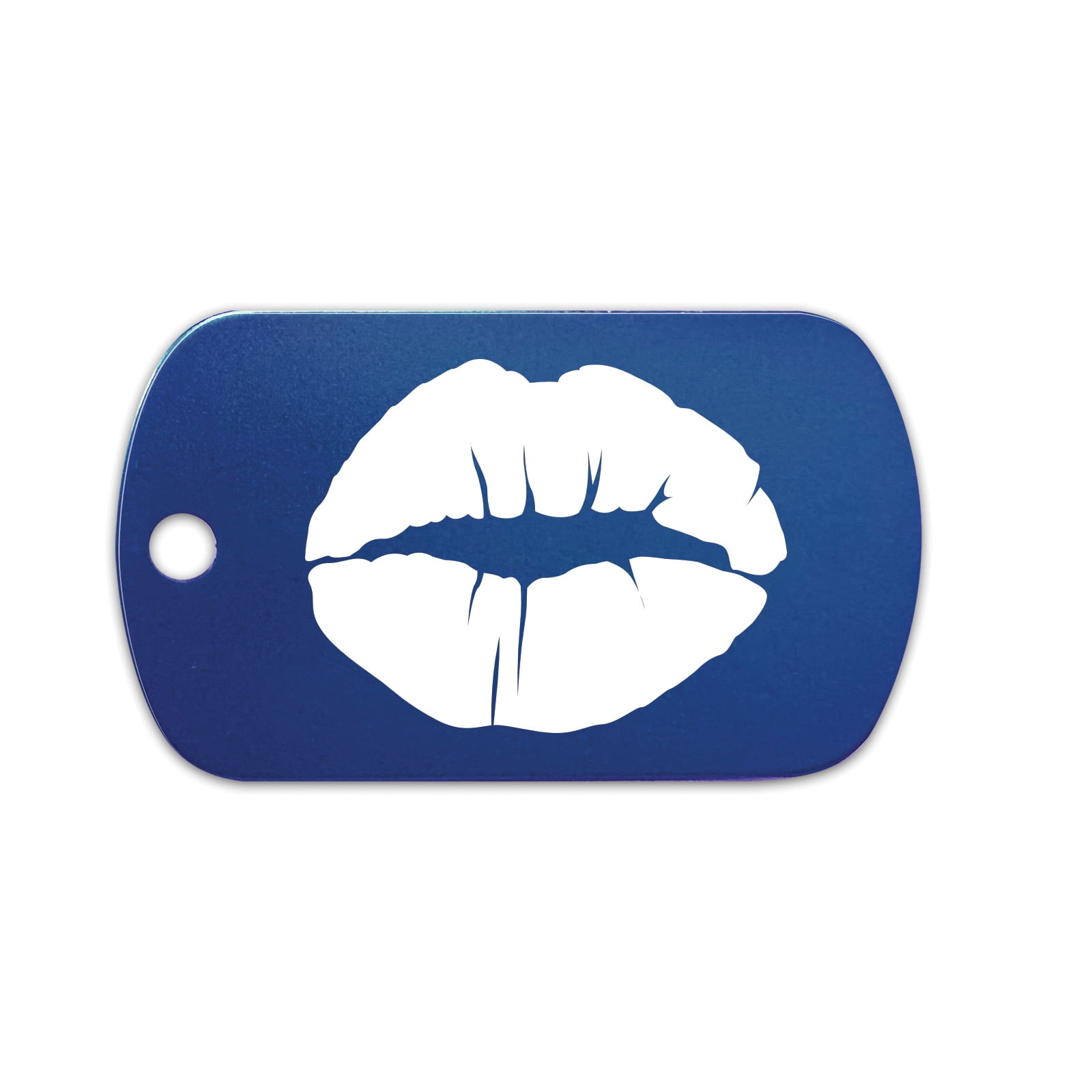 Kiss Lip Mark GI Dog Tag Aluminum Keychain - Blue - Walmart.com