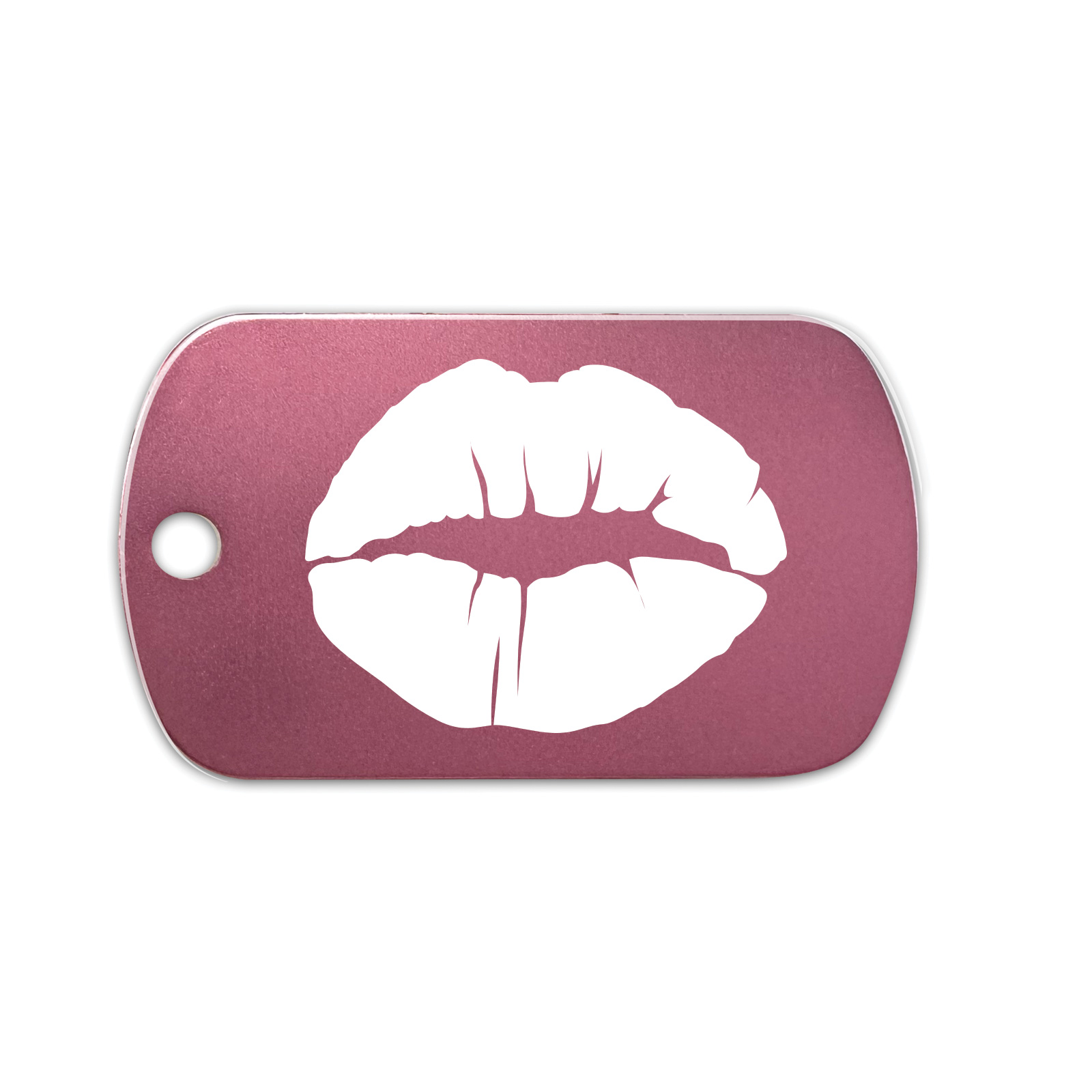 Kiss Lip Mark GI Dog Tag Aluminum Keychain - Pink - Walmart.com