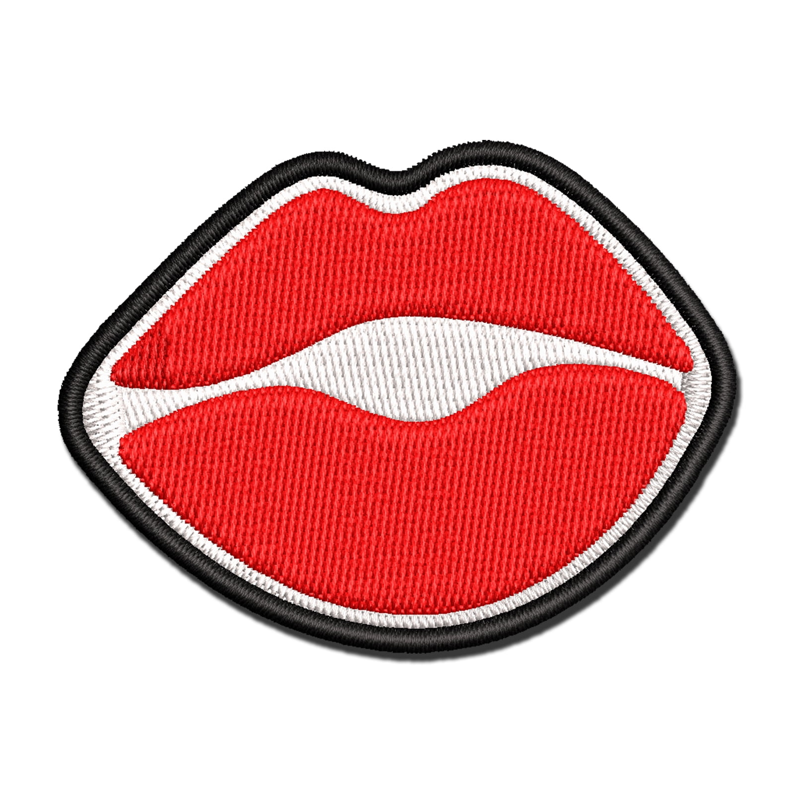 Kiss Lips Applique Multi-Color Embroidered Iron-On Patch - 2.0 Inch ...