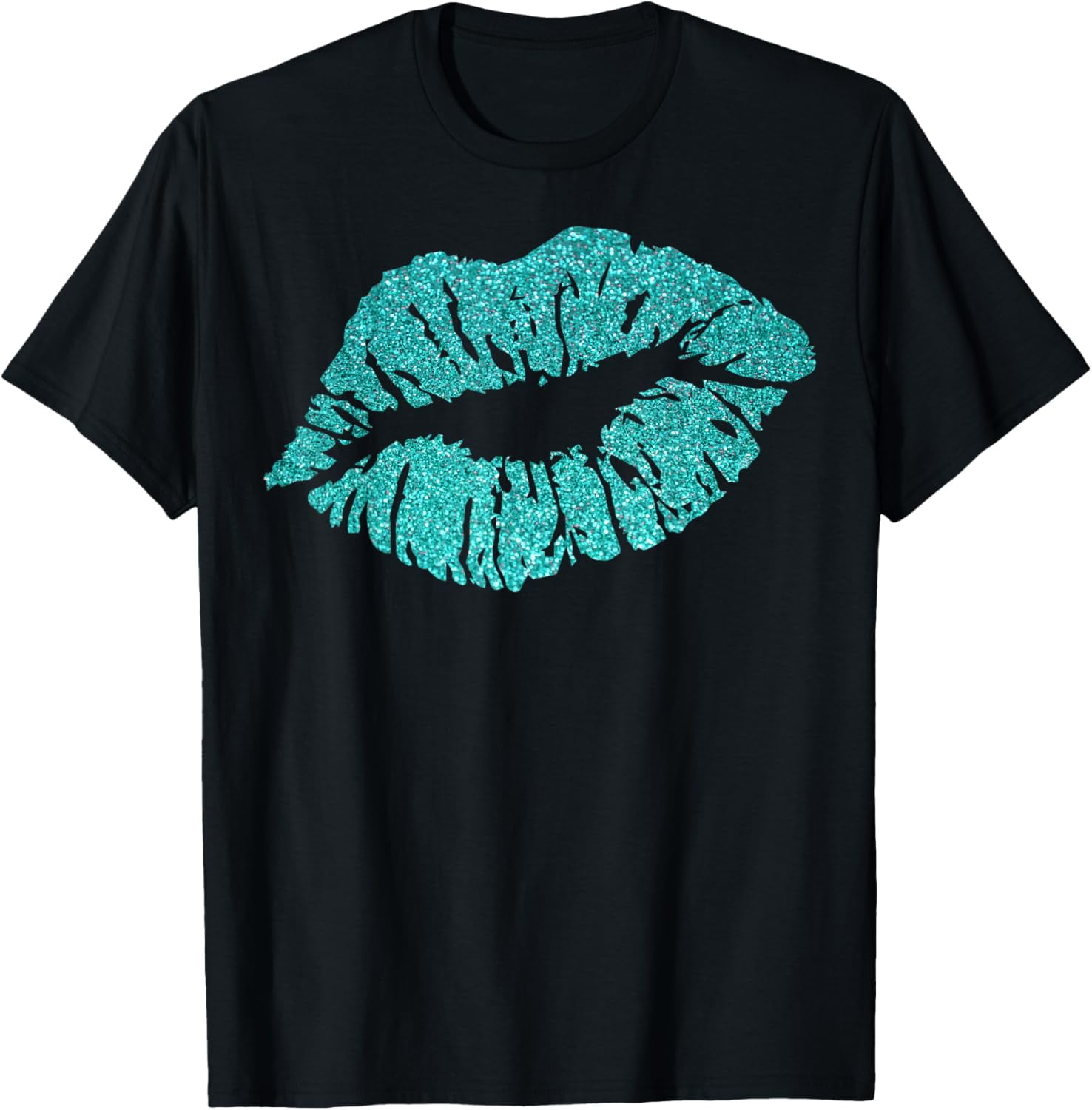 Kiss Lips Turquoise Blue Valentine's Day Sexy Love Vibe Gift T-Shirt ...