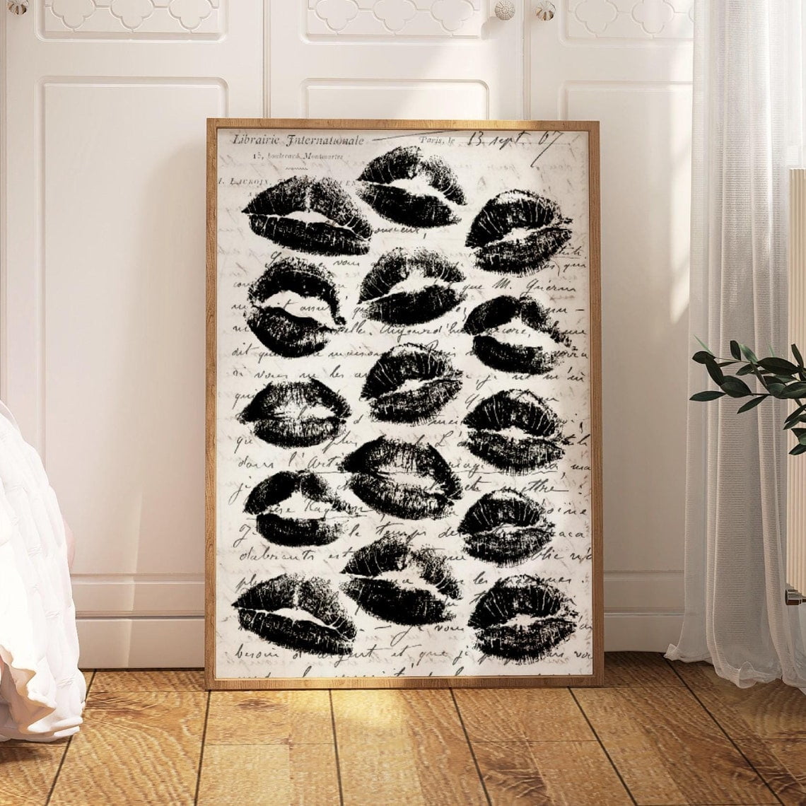 Kiss Lips Wall Art, Lips Print, Trendy Preppy Dorm Poster; Trendy Funky ...