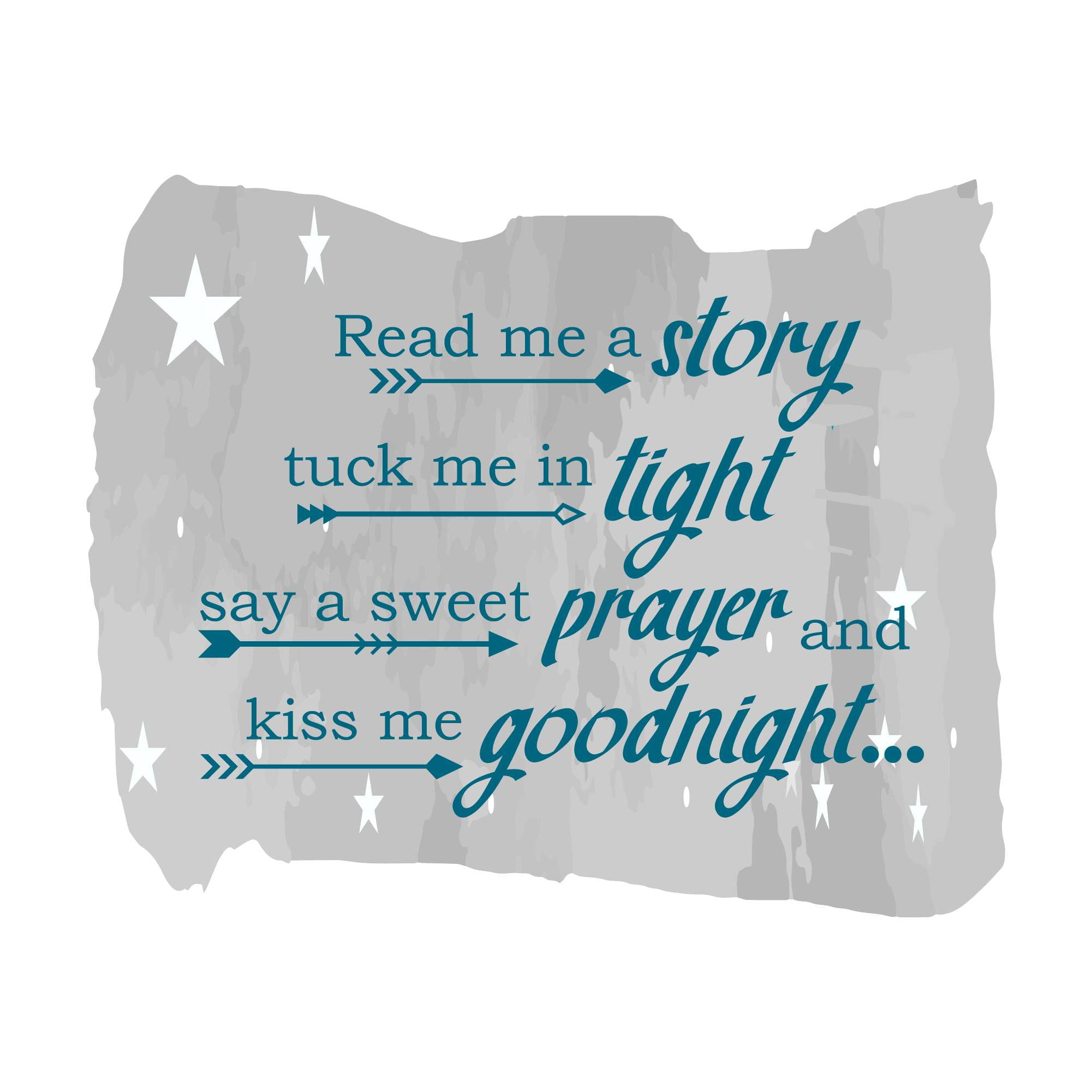 Kiss Me Goodnight Read Me A Story Quote Kids Room Vinyl Design Wall Art ...