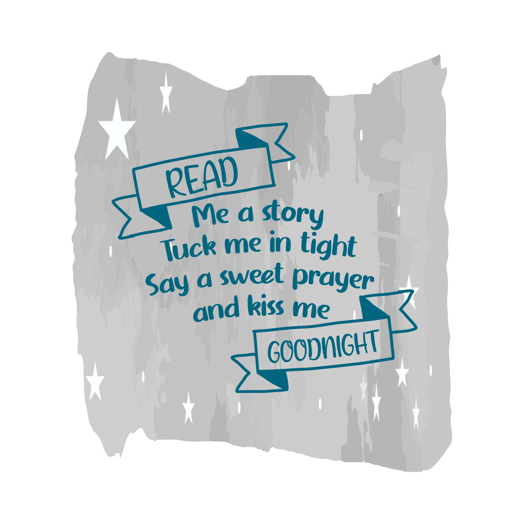 Kiss Me Goodnight Tuck Me In Tight Quote Kids Room Vinyl Design Wall ...