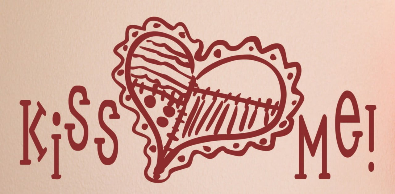 Kiss Me Picture Art Girls Bedroom Peel & Stick Sticker Vinyl Wall Decal ...