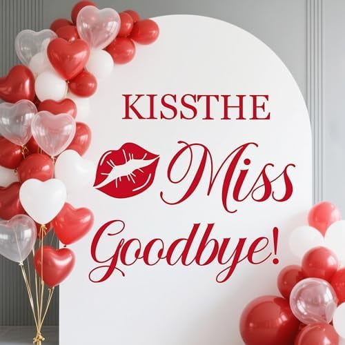 Kiss The Miss Goodbye Decal Sign, Bridal Shower Decorations, Engagement ...