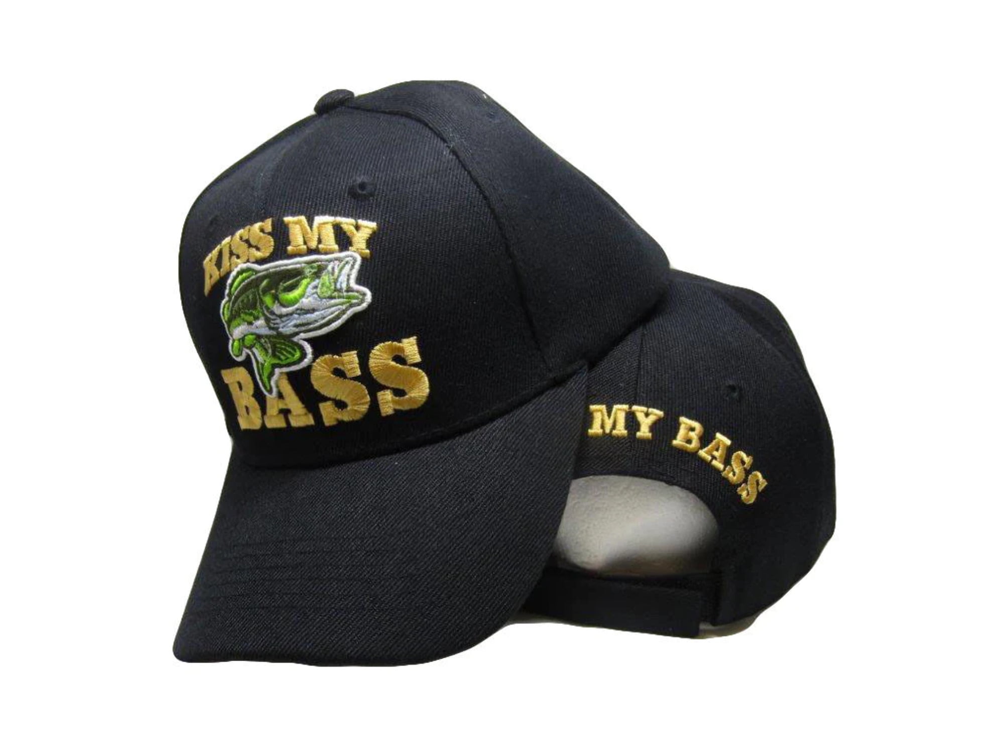 Kiss My Bass Fishing Embroidered Adjustable Cap Hat - Walmart.com