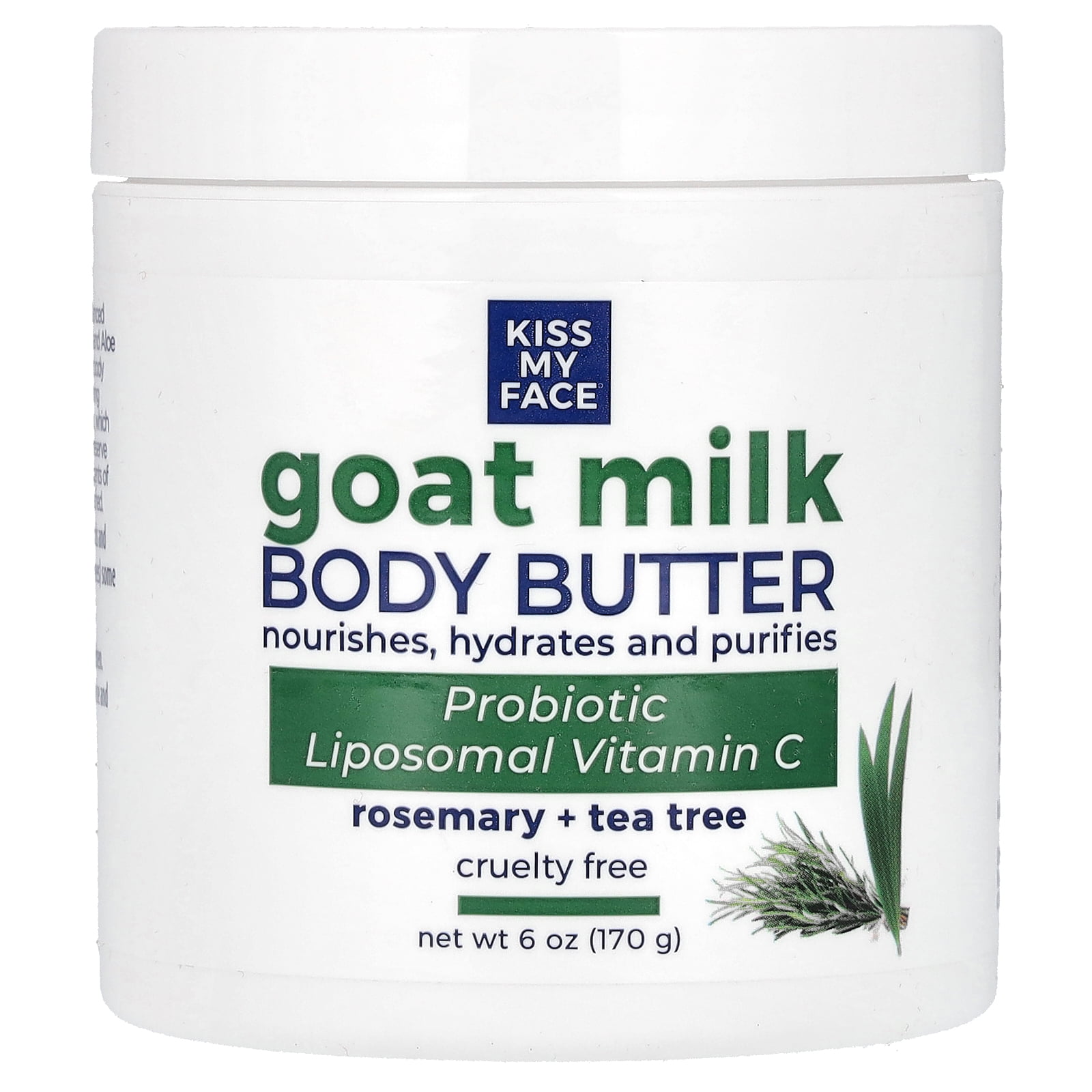 Kiss My Face HG2784536 6 oz Rosemary Plus Tea Tree Goatmlk Body Butter ...